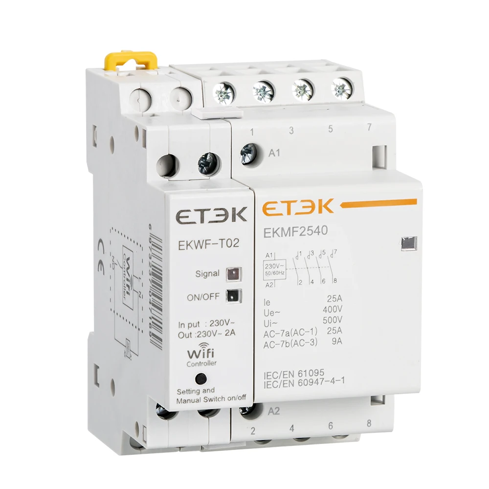 Etek Smart Contactor Ac 220v 4 Pole And 2 Modular Tuya/wifi Electric ...