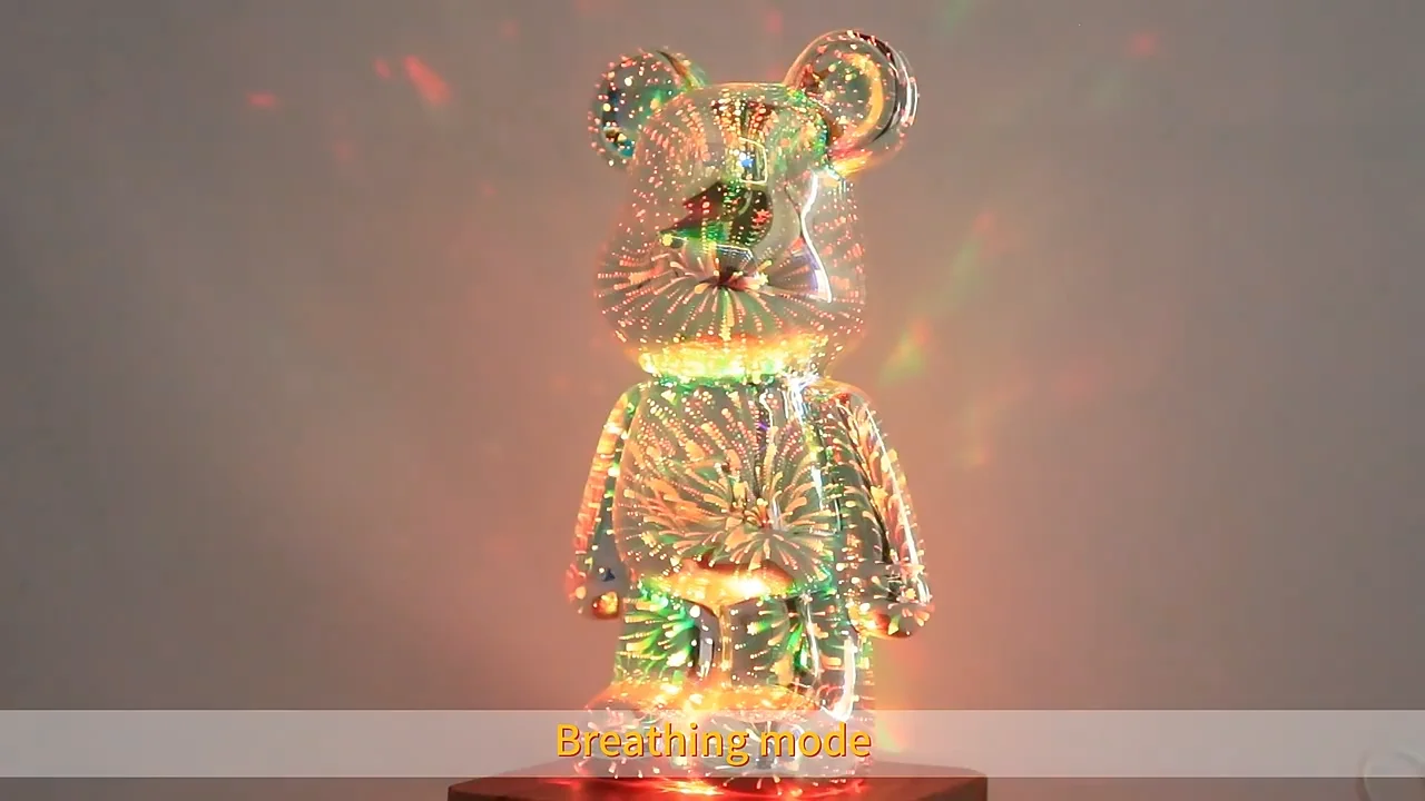 3d Firework Bear Lamp Projection Colorful Bear Decorative Variable 8 ...