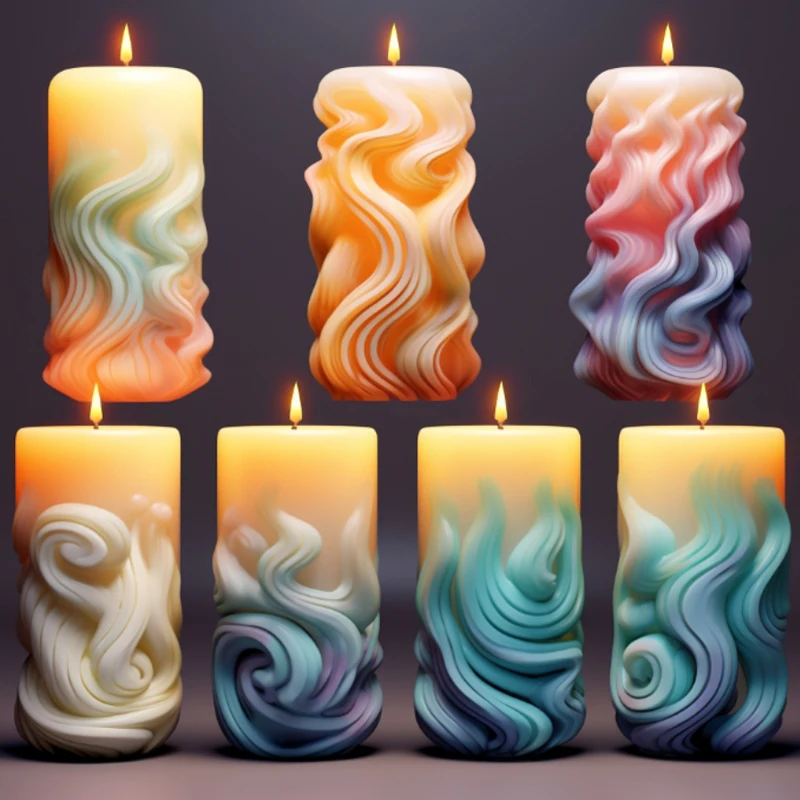 Dumo Custom Geometric Thread Cylinder Silicone Molds For Candle Making ...