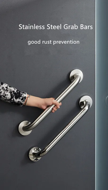 Bathroom Wall Mount Grab Rail Stainless Steel Anti-Rust Grab Bar Safety ...