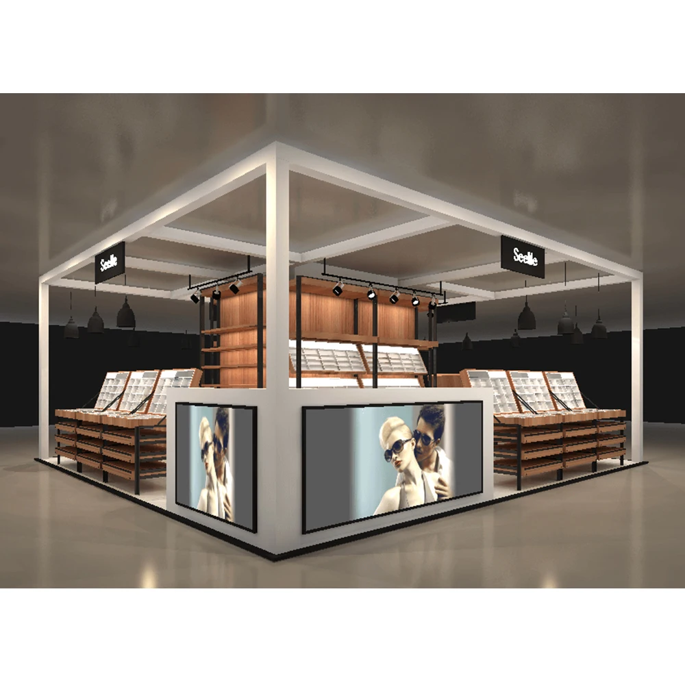 Wooden Eyewear Display Cabinet Retail Sunglasses Mall Kiosk Sunglasses ...