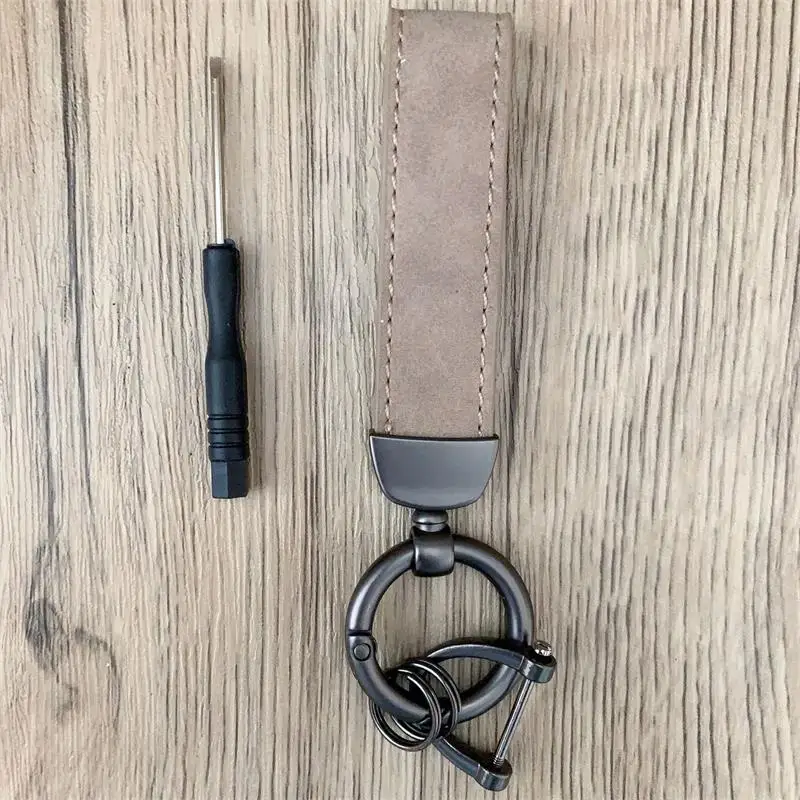 Customized Embossed Logo Suede Keychain - High Grade