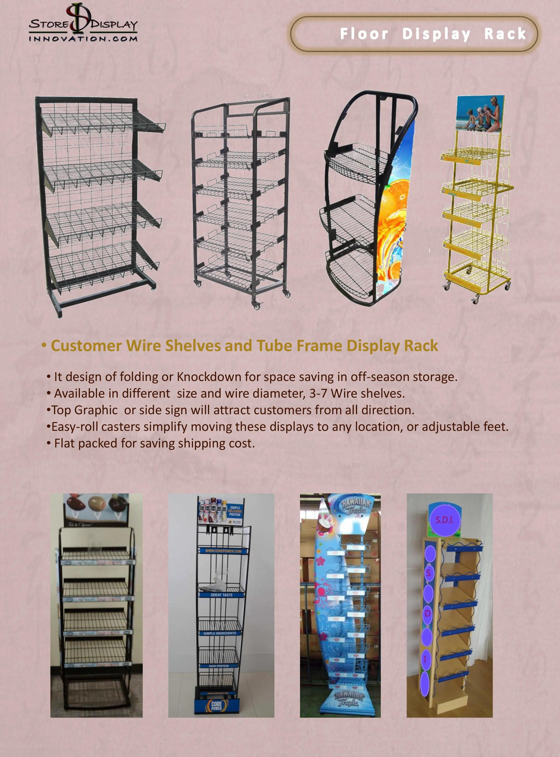 SDI Wire Shelves Display Rack - Eco-Friendly & Durable