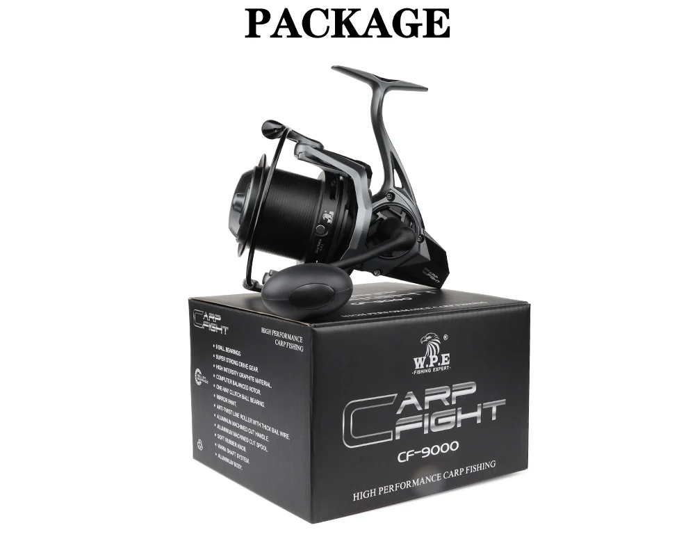 W.P.E CF 9000/9000T Spining Reel Fishing - High Speed & Durability