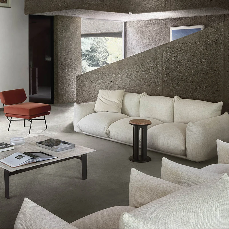 Customized Italian Marenco Style Sponge Sofa Set for Living Room
