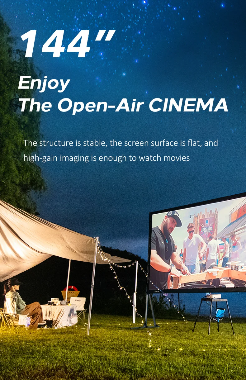 Projector Screen With Stand,100 -250 Inch Portable Foldable Projection ...