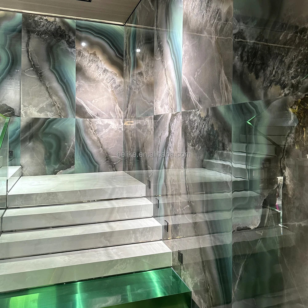 Luxury Jade Tone Marble Porcelain Tile - Stylish Home Decor
