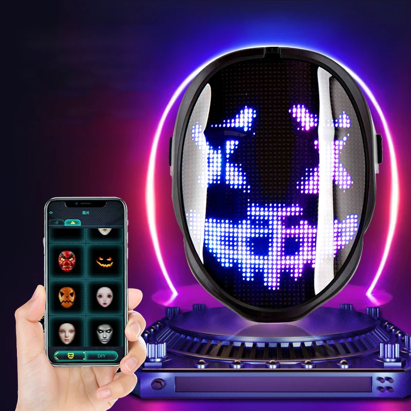 Bluetooth RGB LED Face Mask - Illuminate Halloween Parties