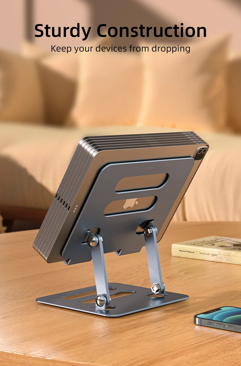 Portable Tablet Stand For Desk Universal Adjustable Metal Tablet Holder ...