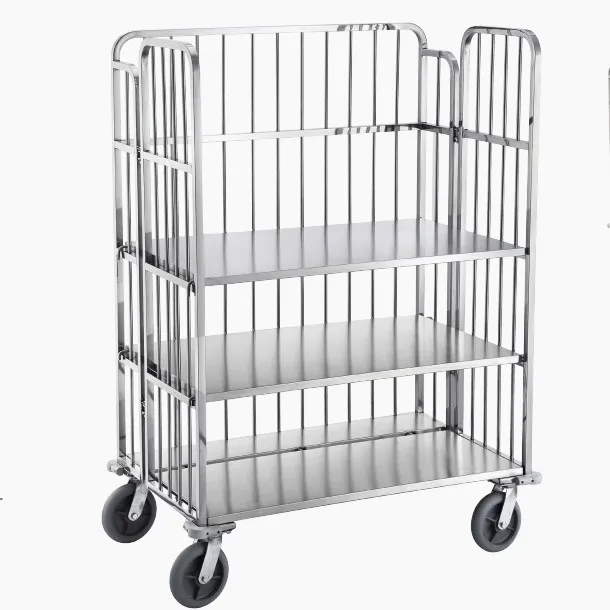 Foldable Hotel Housekeeping Laundry Linen Storage Cart/Linen Cage ...