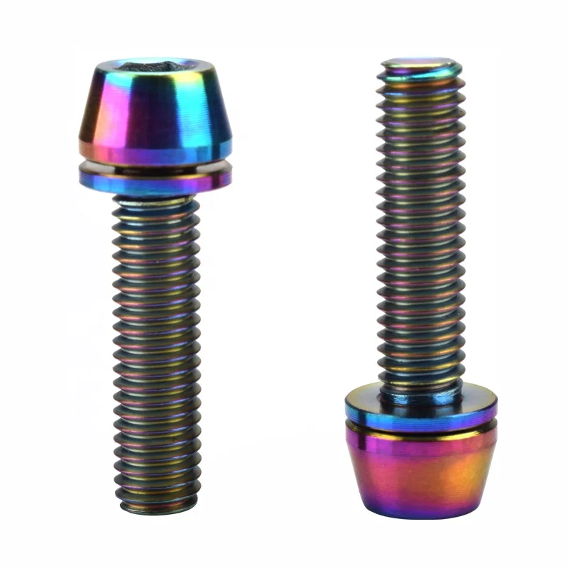 M6 M7 M8 M10 Motorcycle Grade 5 Titanium Taper Head Bolts Screws Din 912 - Buy Titanium Taper ...