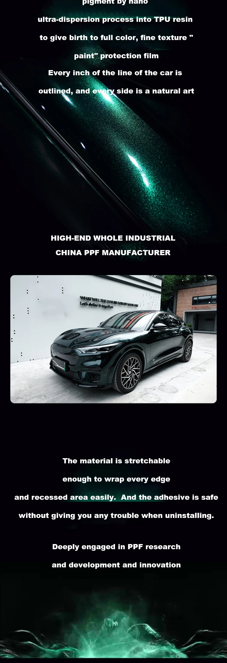 Isf Glinting Diamond Color Ppf Tpu Auto Wrap Green Paint Protection ...