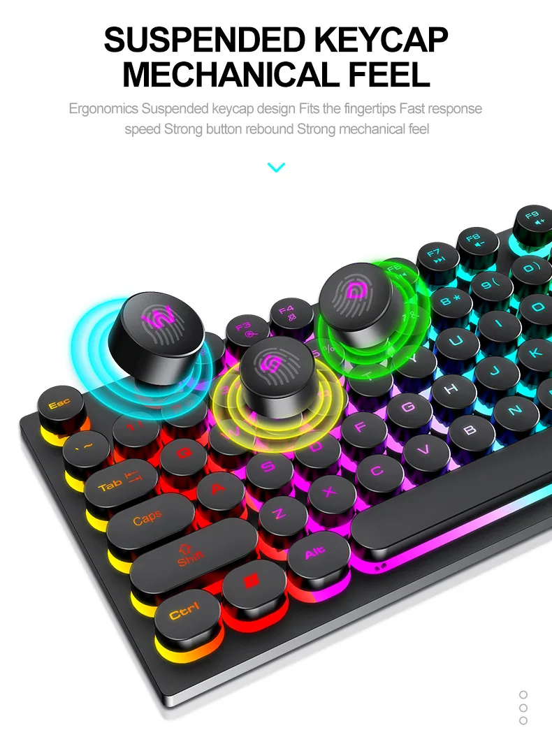 T80 Keyboard with Rainbow Backlight - Gaming & Waterproof