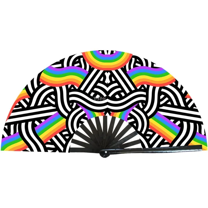 Bsbh Custom Logo Pride Flag Lgbt Fan Gay Pride Rainbow Foldable Hand ...