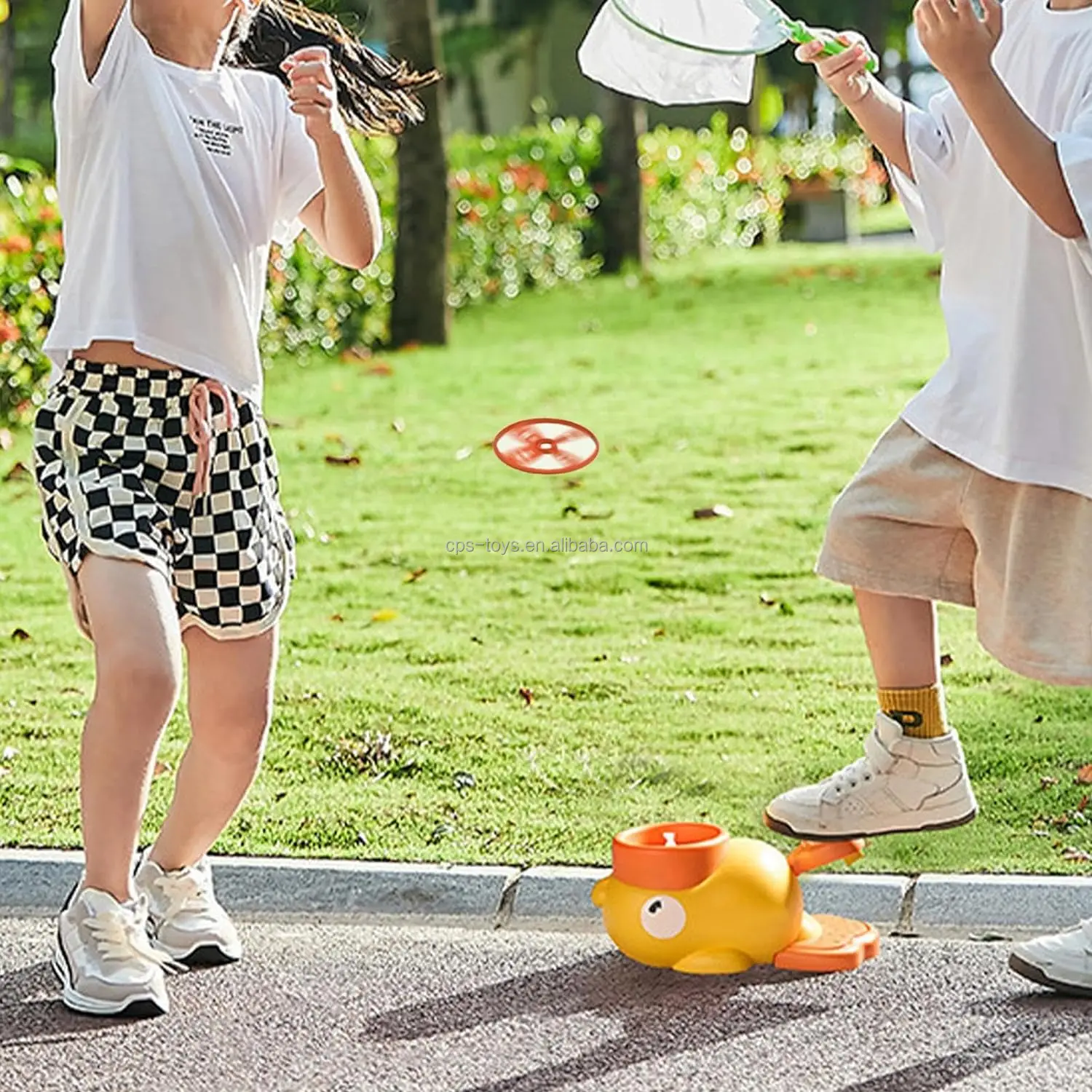 Flying Disc Shooters Duck Saucer Learning Toys Step-on Flying Saucer ...