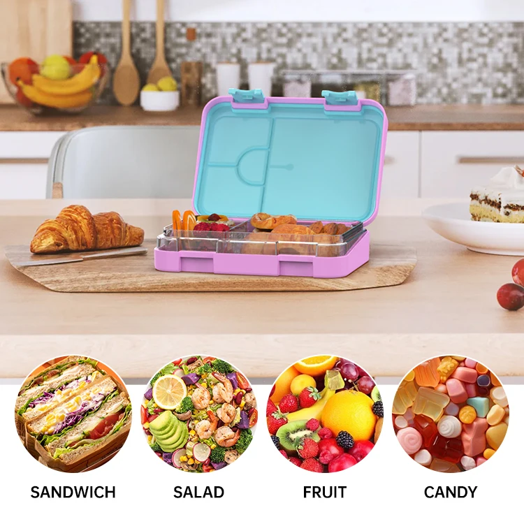 Custom Logo Bpa Free Style Kids Girls Pink Bento Lunch Box Plastic Food ...