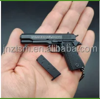 Wholesale 1:3 Mini Metal 7cm Toy Gun Keychain with Bullets