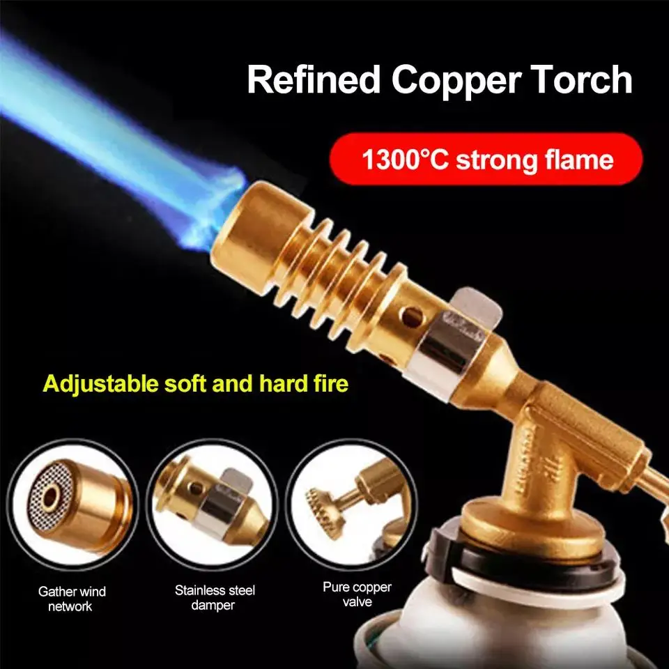 Portable Gas Torch Flame Gun Blowtorch Copper Flame Butane Gas-Burner ...