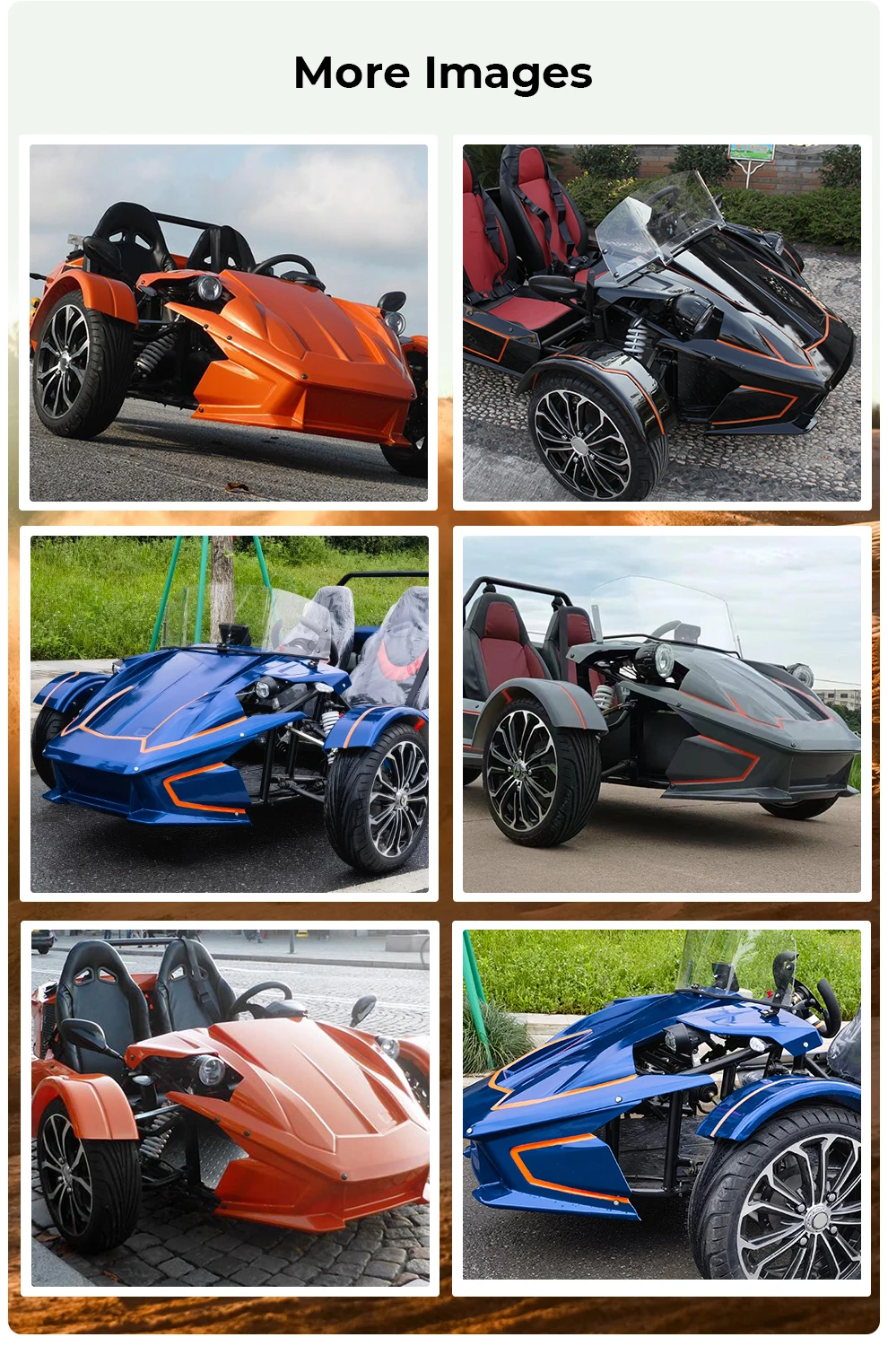 350cc Fast 3 Wheel Car ZTR Sport Trike Roadster - Max Speed 120km/h