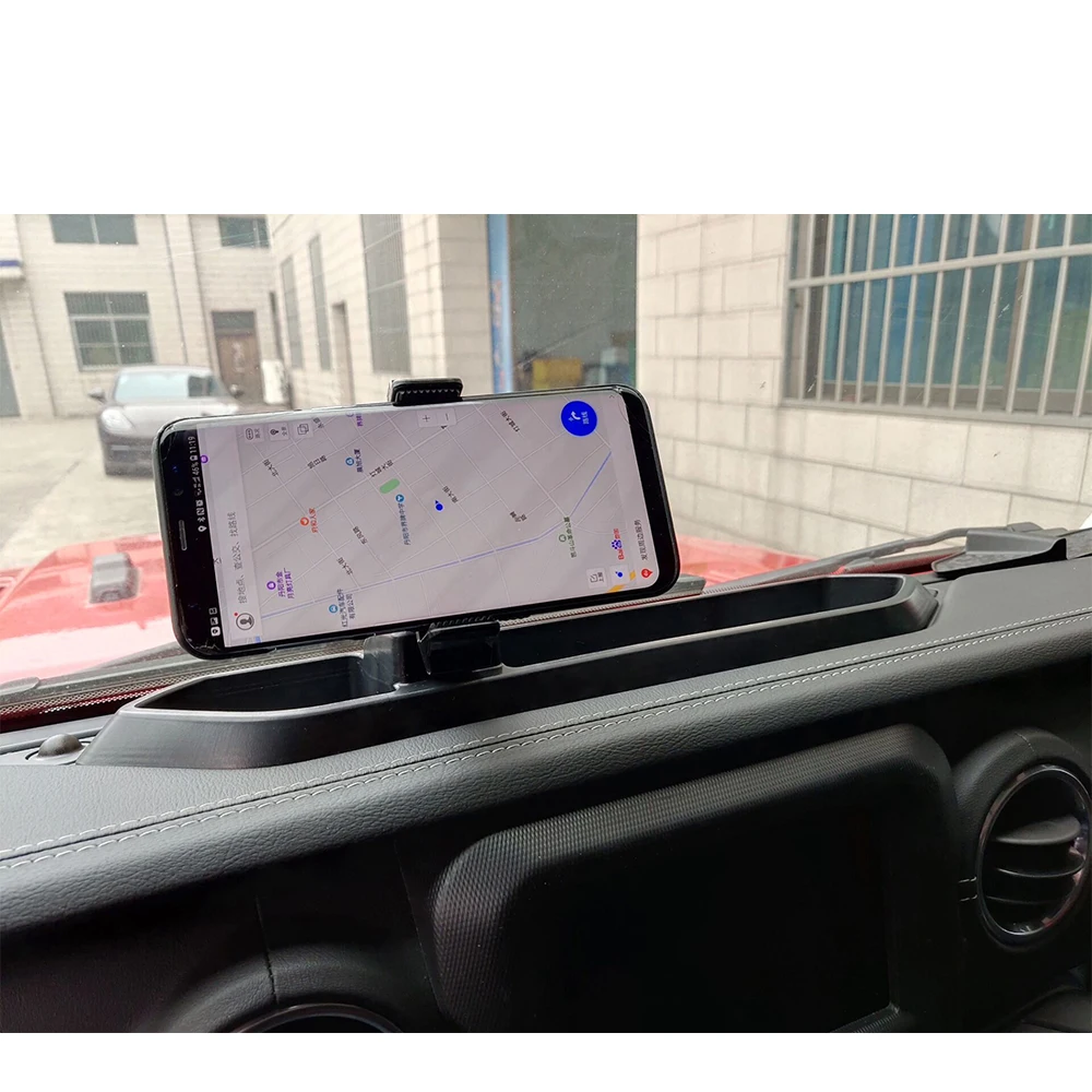 Gobison Dashboard Storage Box with Phone Holder for Jeep JL