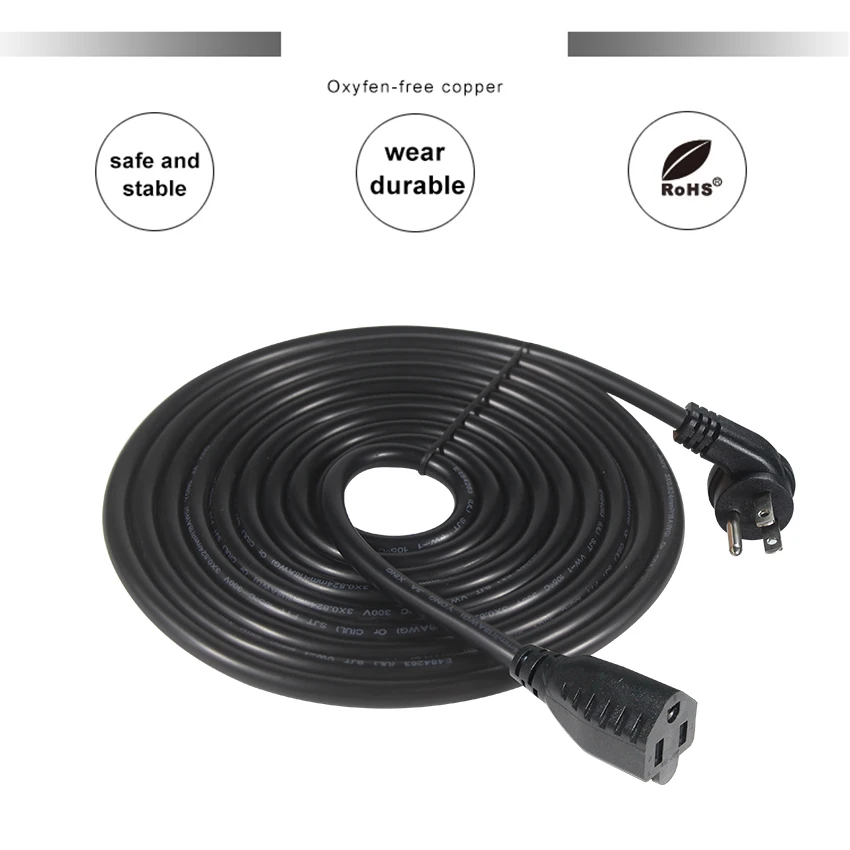 250v 10a Us 3-prong Male To Female Nema5-15p To Nema5-15r Cpu Pdu ...