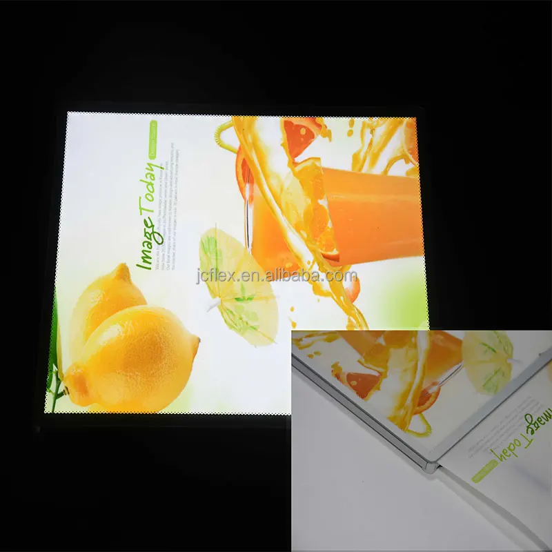 Aluminum Frame A4 Size Led Photo Tempered Glass Light Box Slim Thin ...