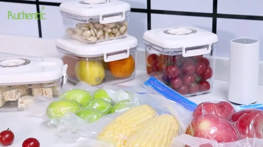 Eco-friendly Plastic Glass Vacuum Box Kitchen & Pantry Food Organizer ...