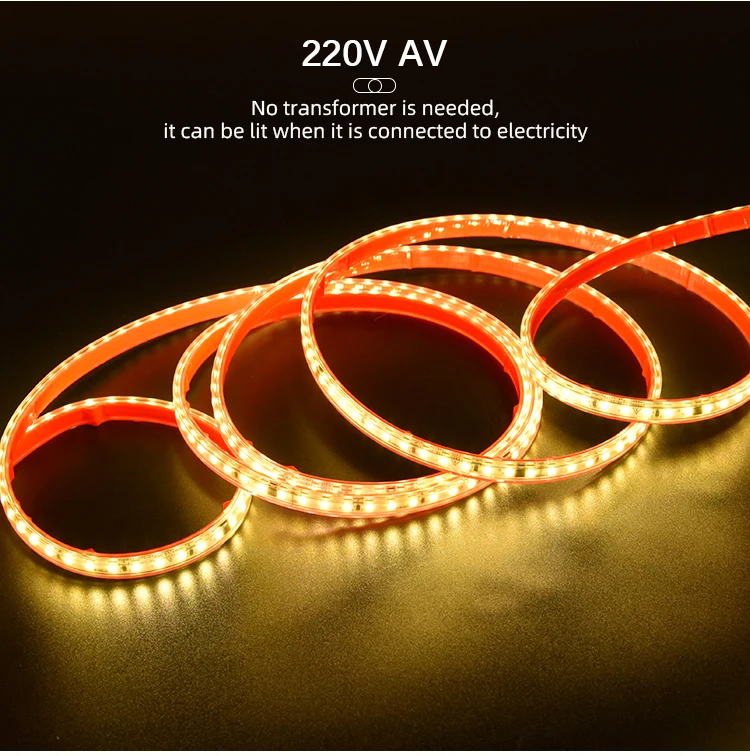 Driver Free 110v Waterproof Ip65 Led Strip Pvc Led Rope Light Ce Rohs High Voltage Led Strip ...