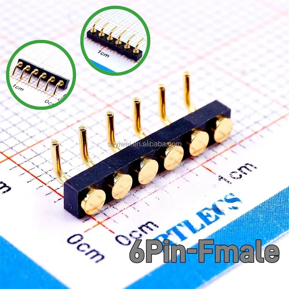 Spring Loaded Pogo Pin Connector Strip - 8 Pin, 2.54 Mm Pitch