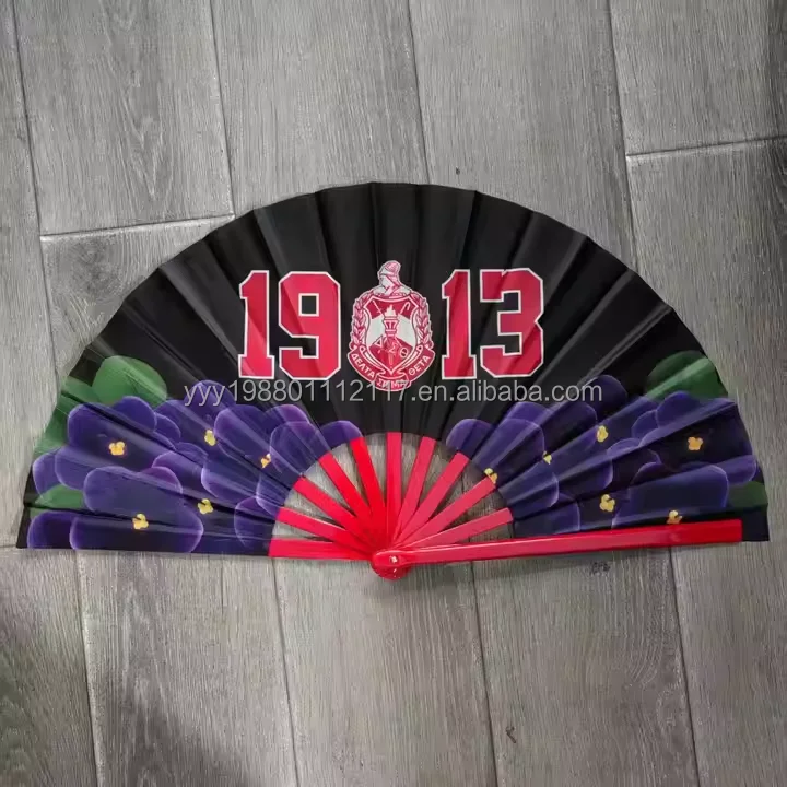 9 Designs 33cm Folded Polyester Plastic Fanbone Fans Zeta Amicae Large ...
