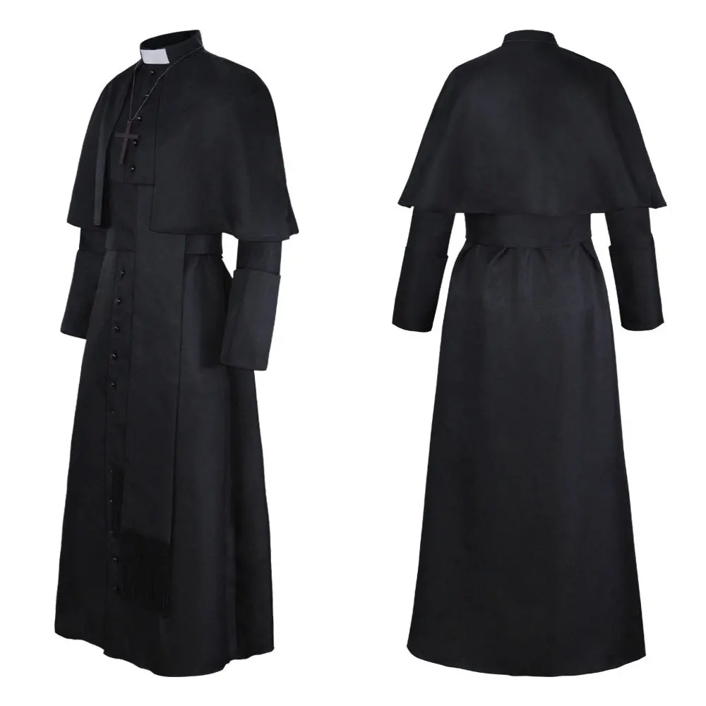 Medieval Clergyman Vestment - Priest Robe Cassock Costume
