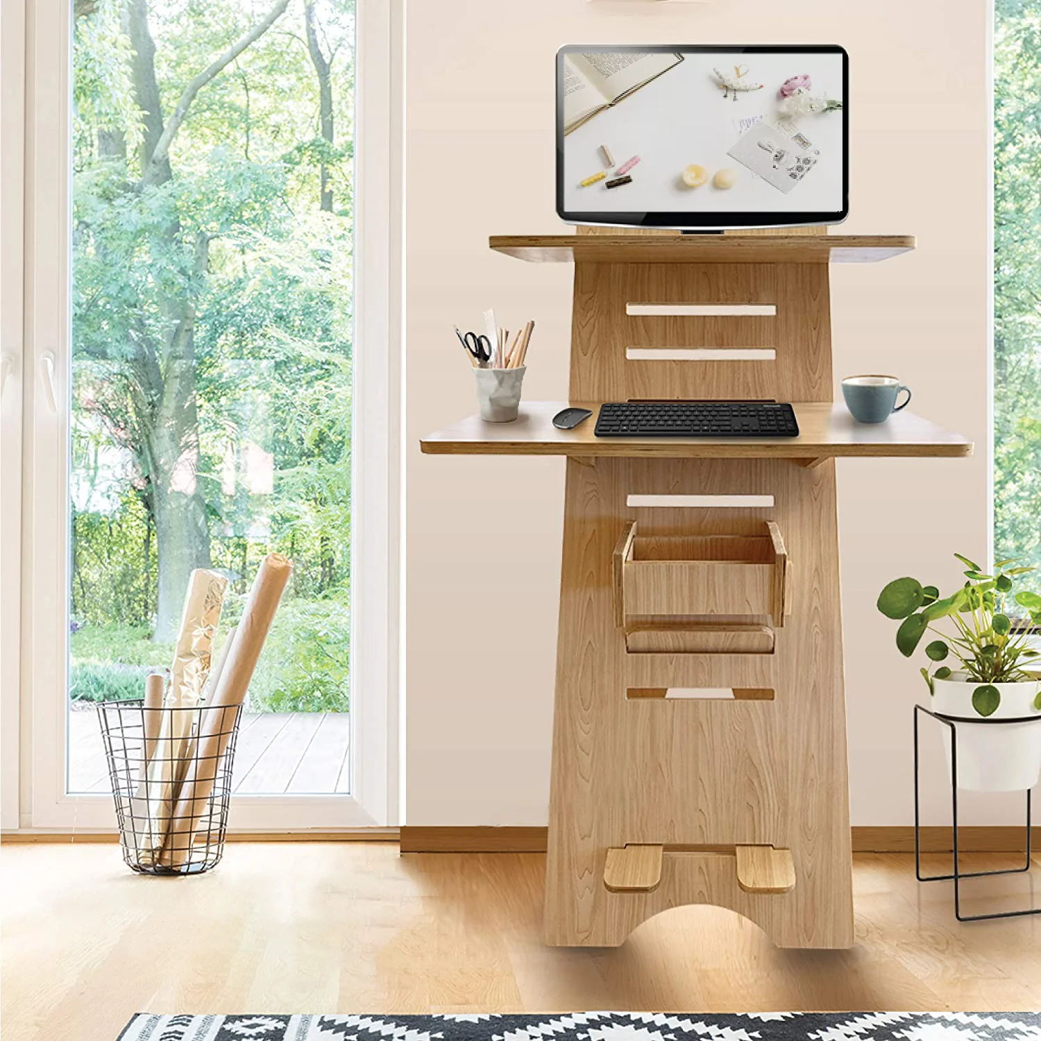 Diy Office Desk Plywood Computer Desk Modern Minimalist Small Apartment ...