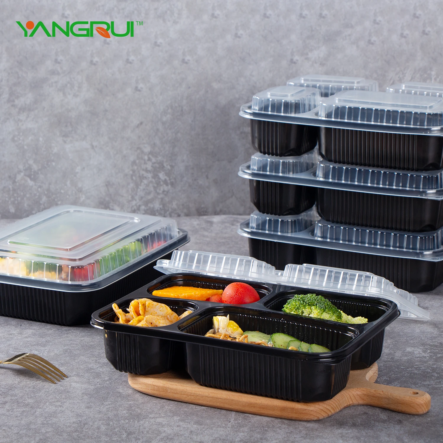 34oz 4 Compartment Bento Box - Reusable & Microwave Safe