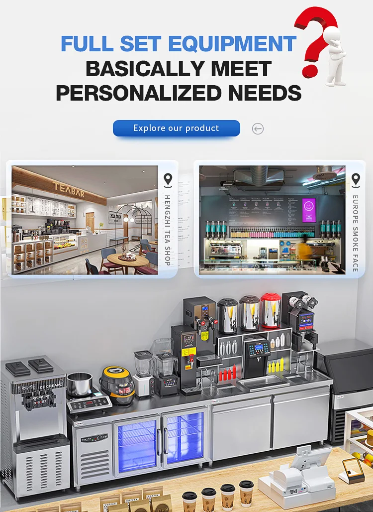 All Set Bubble Tea Equipment bar Milk Tea Counter Machine Custom ...