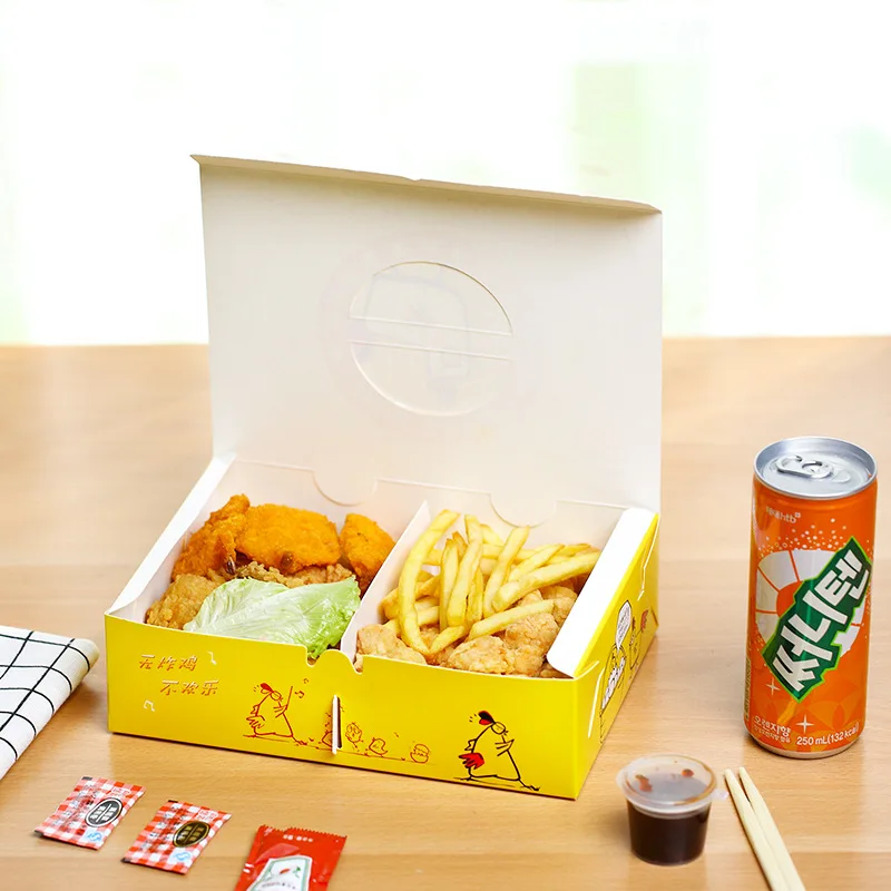 Disposable compartment fried chicken takeaway package packaging box ...