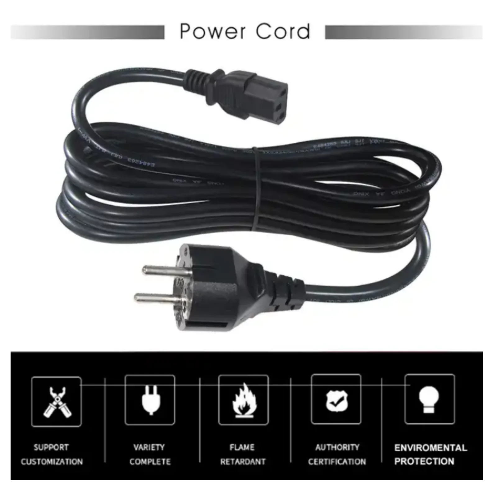 Iec C5/c13/c14/c15 European Standard Power Cable Euro Schuko Plug Male ...