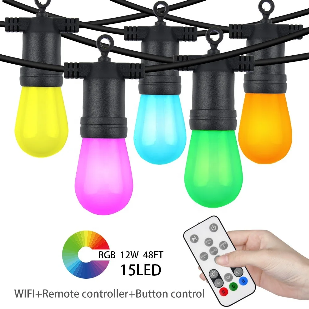 RGB Edison Bulb WiFi Tuya Smart String Lights Christmas Decoration Led ...