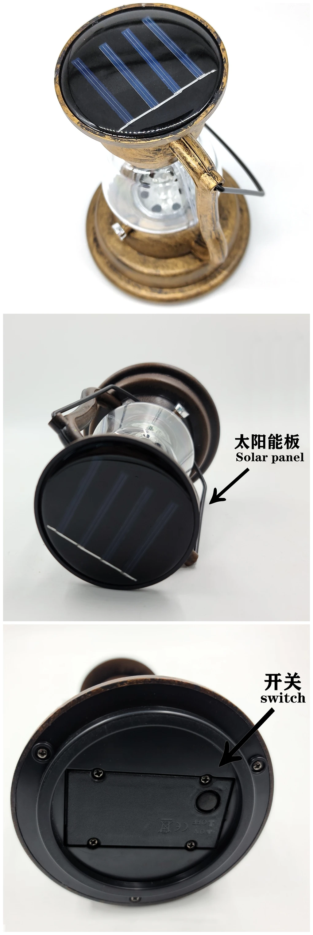 Outdoor Hanging Lantern Light Kerosene Lamp Retro Oil Lamp Solar For ...