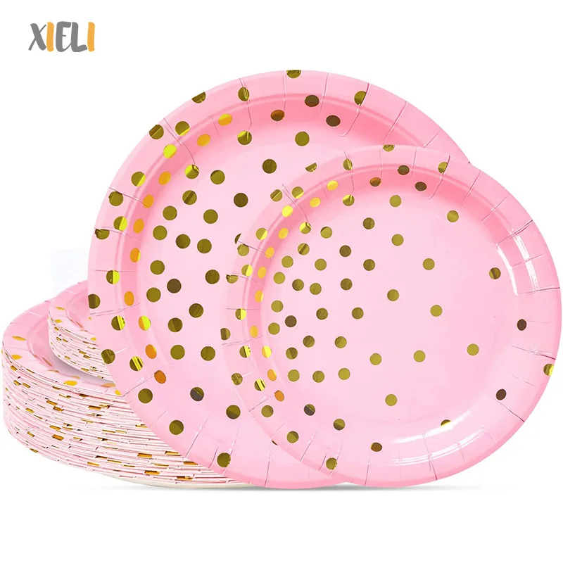 Pink Printed Party Plate Set - Perfect for Birthday Decor