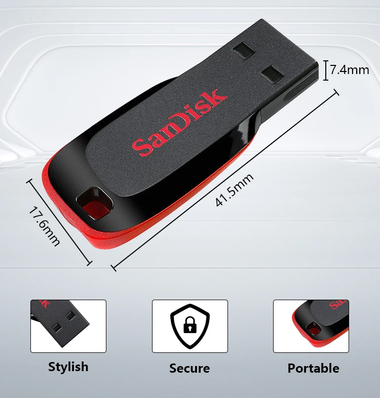 100% Original Sandisk Plastic Usb Flash Drive 64 128 256 512gb Usb 2.0 ...