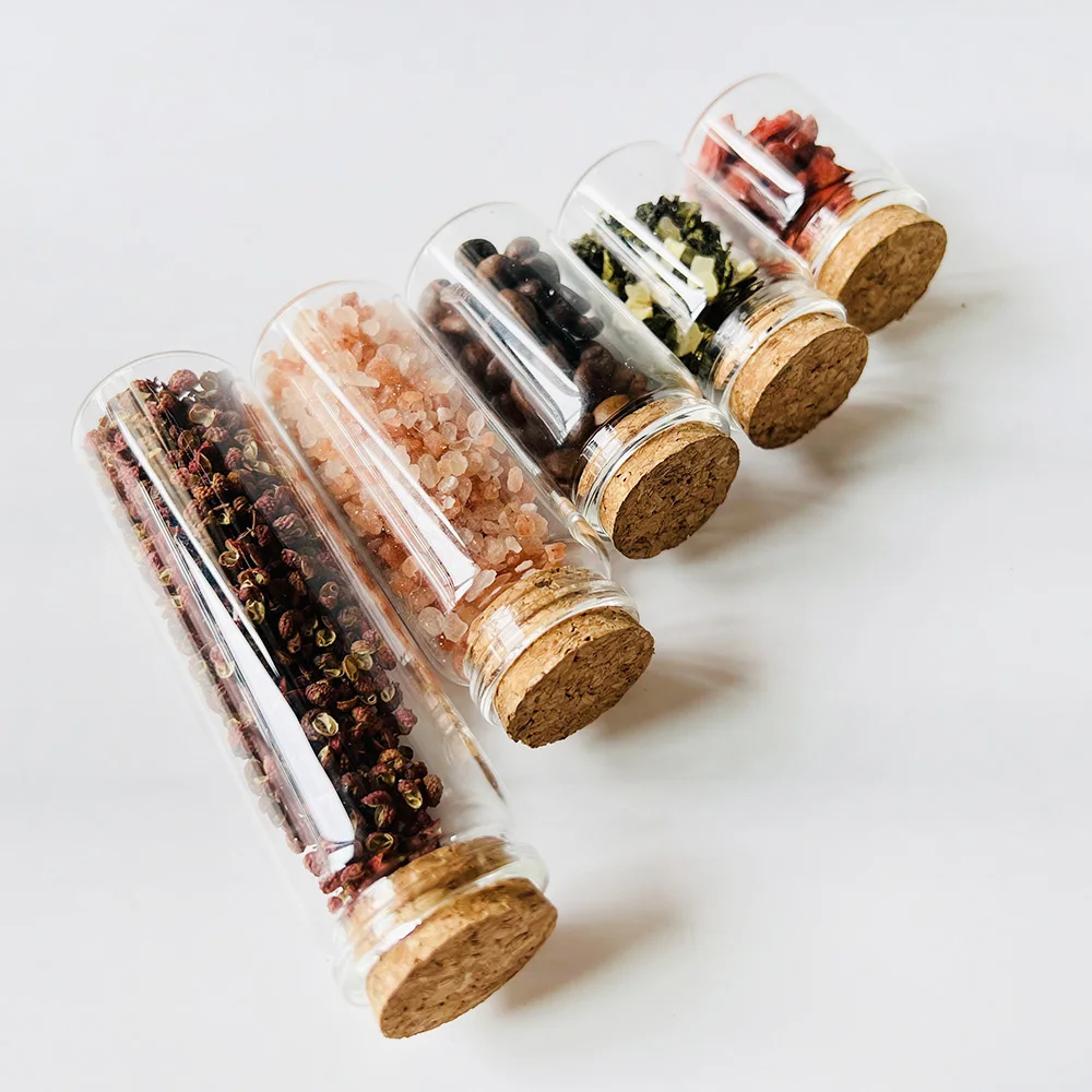 Transparent Glass Vials test Tube with Cork for Spice Vanilla Bean Tube ...