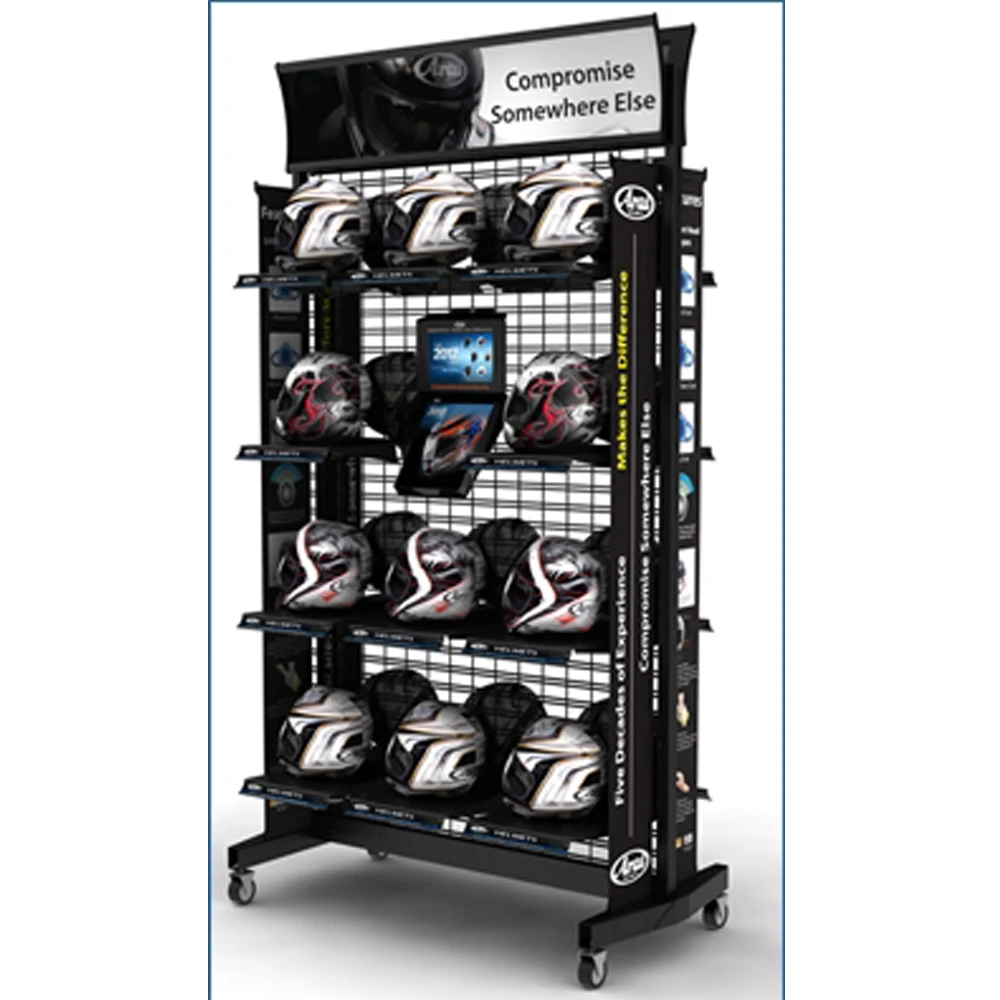 Custom Wholesale Removable Metal Rack Motorcycle Helmet Display Stands ...