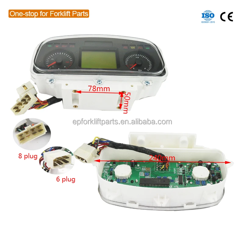 Forklift Accessories LCD 8 + 6 Meter Instrument Head for Electric ...