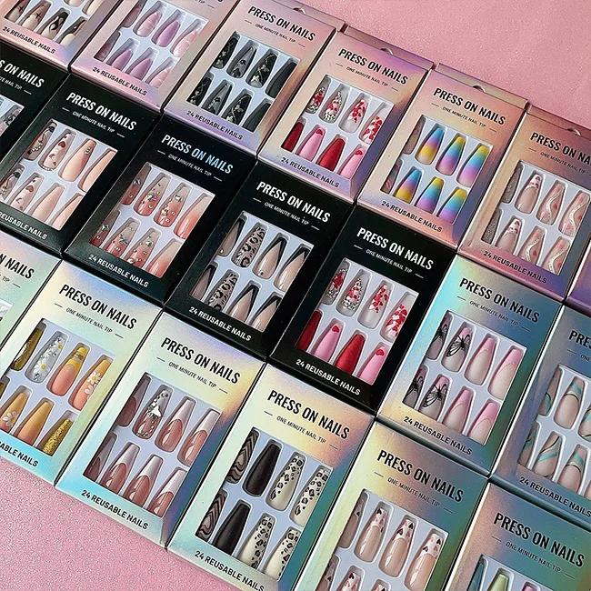 Acrylic Press On Nails Tip Press On Tips Acrylic Nail Tips Colorful ...