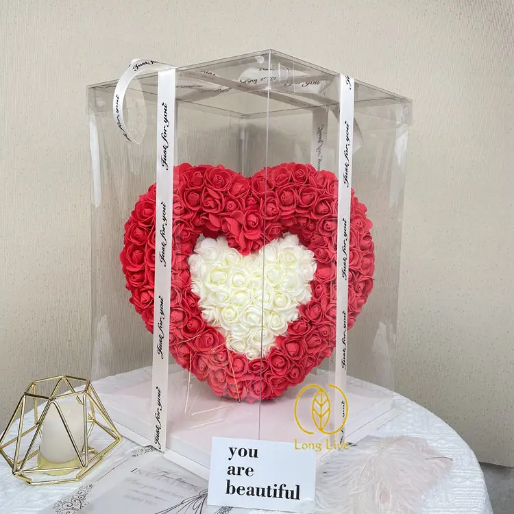 Valentines Day 2024 Foam Flower Rose Heart Love Gift Hearts Made Of ...