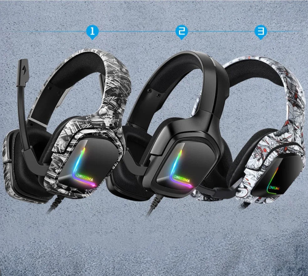 K20 Gaming Headset for P4 X-box One PC Mac Mobile Gaming Headphone 4D ...