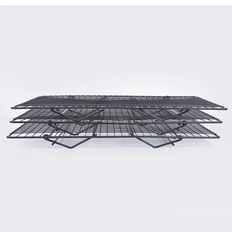 3 Tier Non-stick Cooling Rack - Space Saving Collapsible Cake Cooling ...