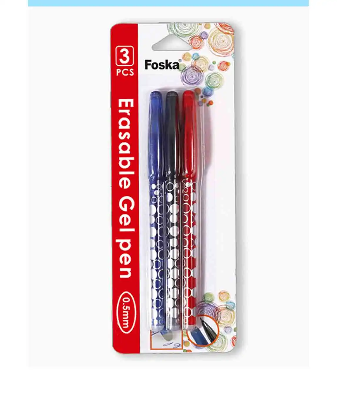Foska Black Red and Blue Color Erasable Gel Pen| Alibaba.com