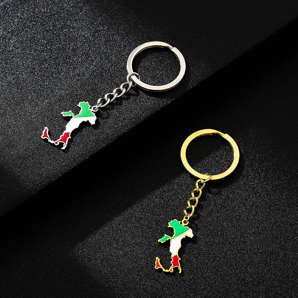 Manufacturer Stainless Steel National Italy Country Flag Keychain 18K ...