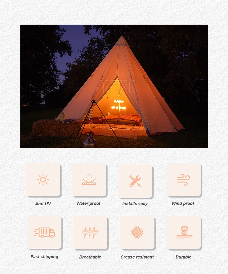 Camp Glamping 1-4 Person With-stove 4 Season Water Proof Indian For ...